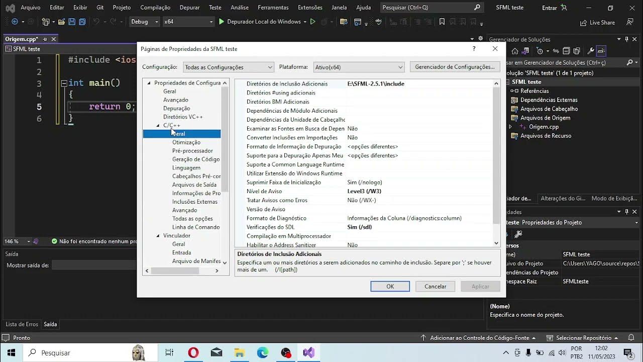 Instalando e configurando a biblioteca SFML no Visual Studio 2022 - YouTube