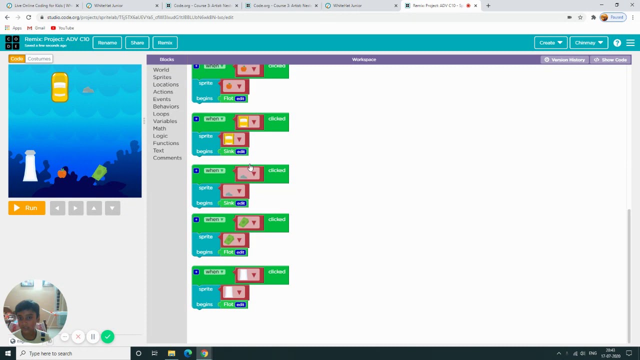 11_Floating and Sinking Sprites Game - YouTube
