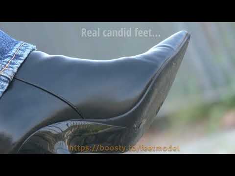 Candid feet fetish, several types on feet and shoes, boots, sandals.