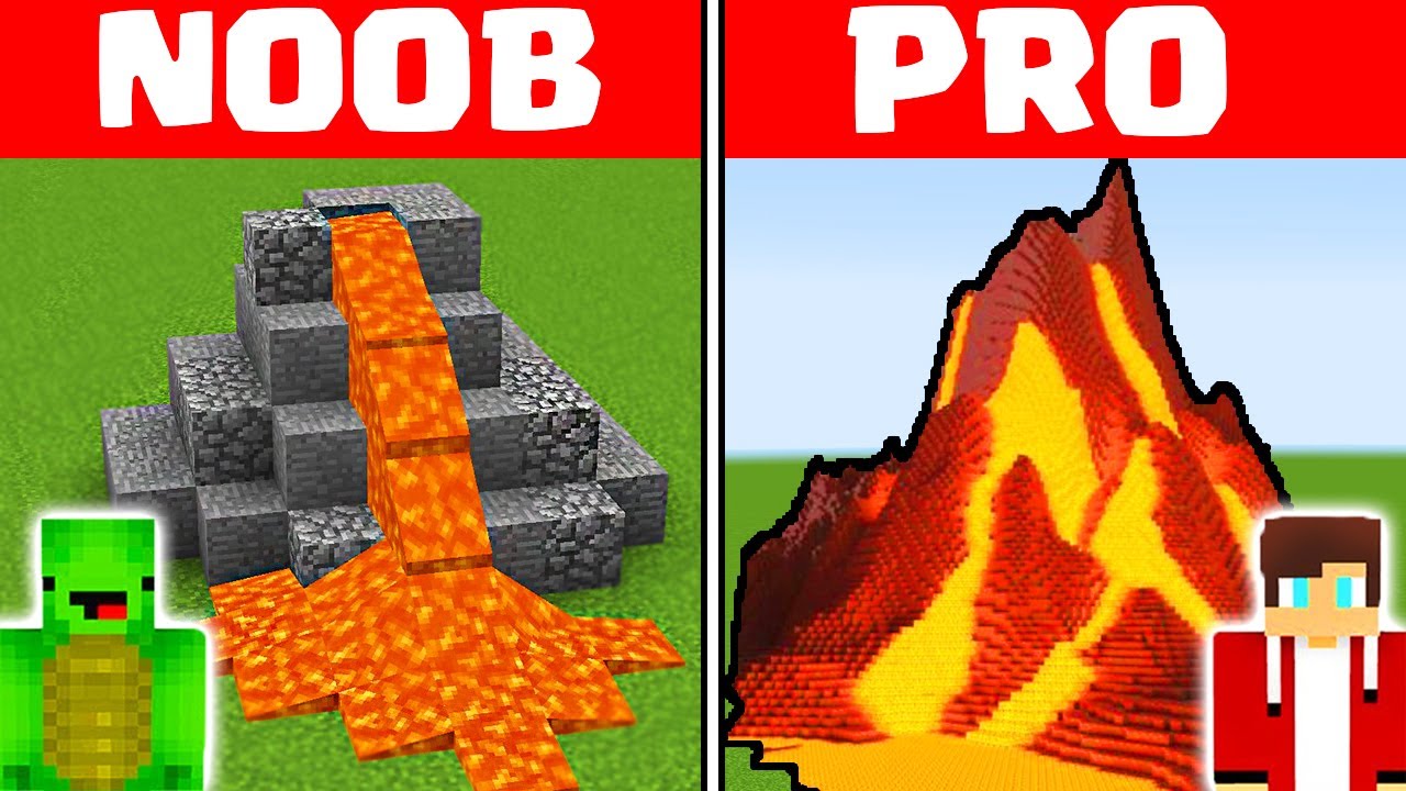 Minecraft NOOB vs PRO: BIGGEST VOLCANO HOUSE by Mikey Maizen and JJ (Maizen Parody) - YouTube