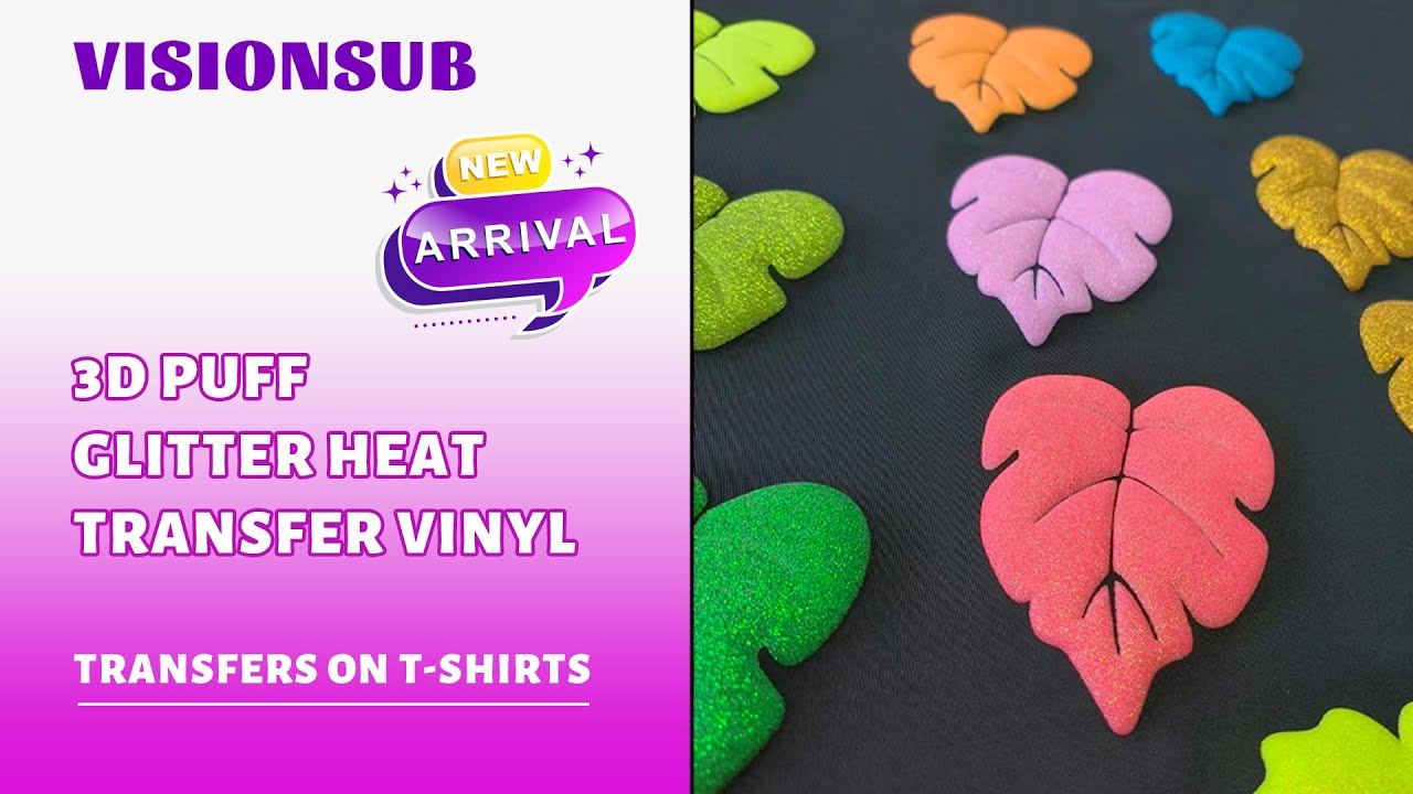 New arrival 3d puff glitter heat transfer vinyl htv for tshirt - YouTube