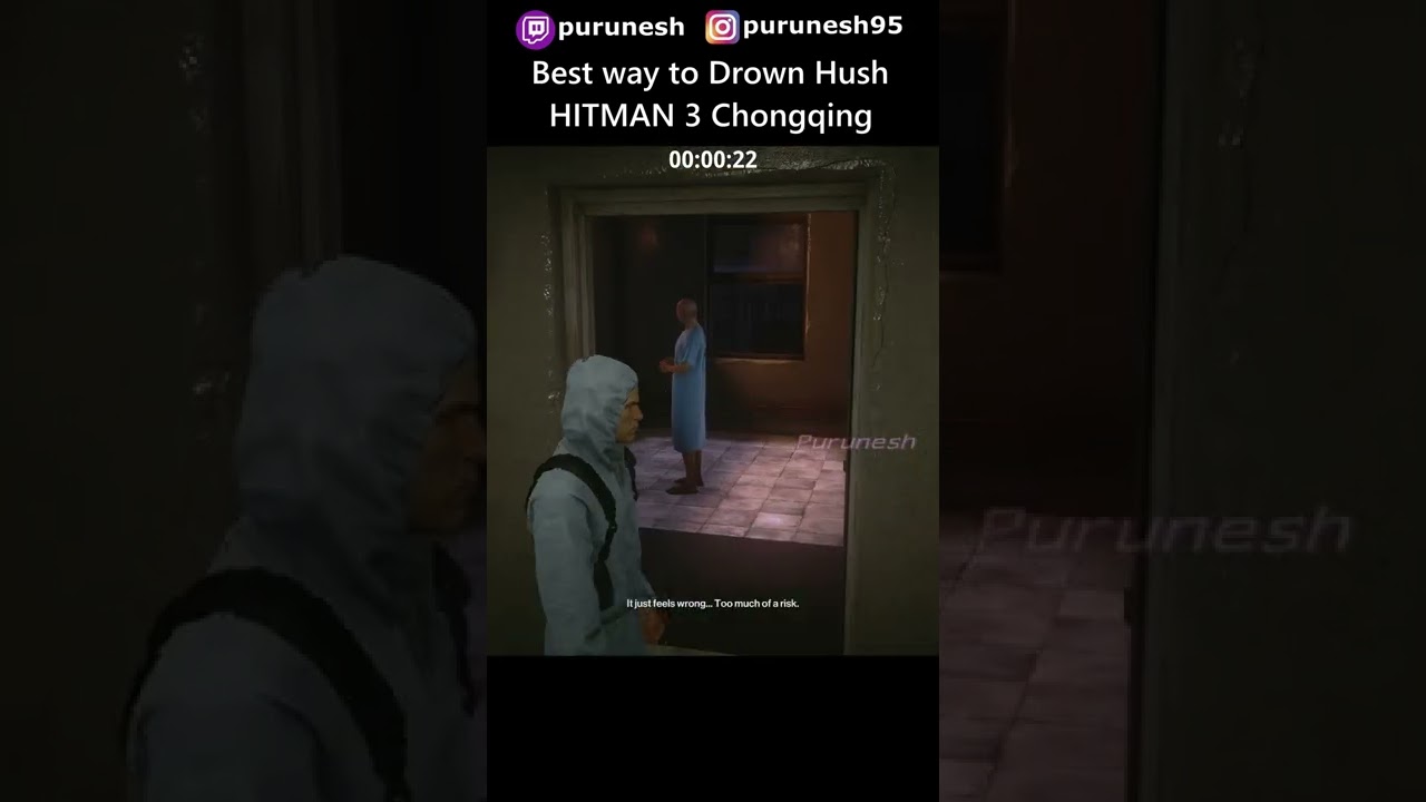 Best way to Drown Hush ⚡️⚡️ HITMAN 3 Respect #Shorts - YouTube