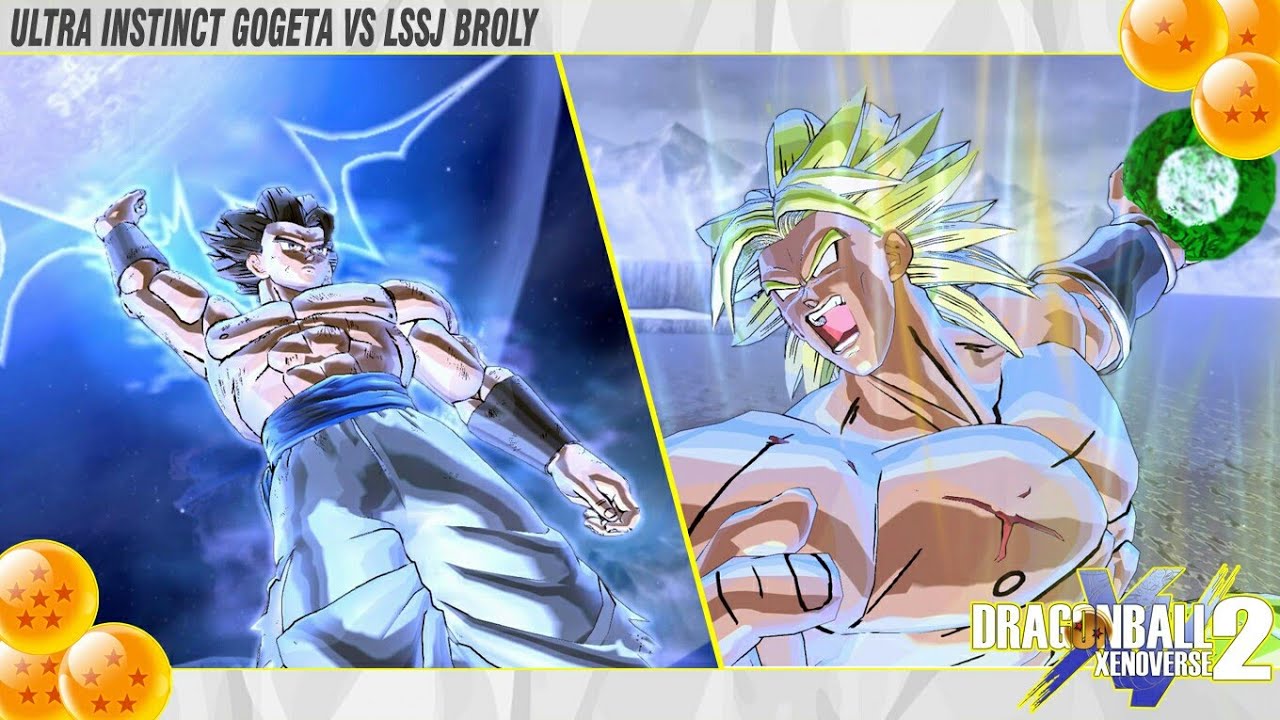 CLASH! Ultra Instinct Gogeta vs LSSJ Broly | Dragonball Xenoverse 2 ...