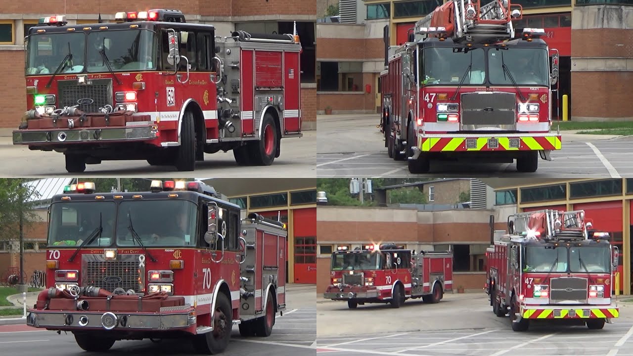 Chicago Fire Department Engine 59, Truck 47 & Engine 70 Responding ...