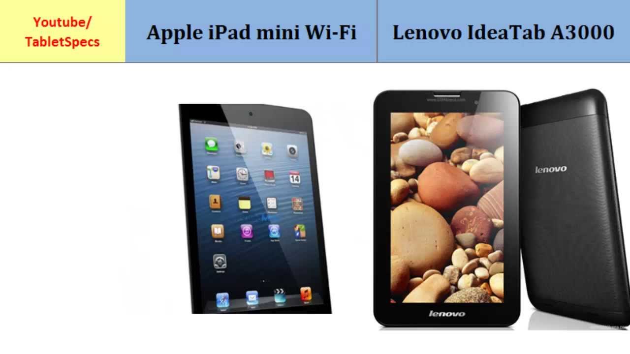 Apple iPad mini Wi-Fi & Lenovo IdeaTab A3000, main differences, specs - YouTube