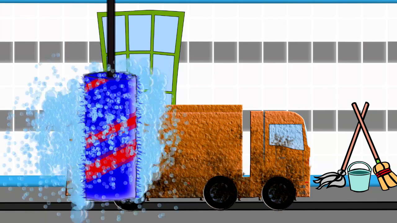 Car Wash And Garbage Truck - Animated Auto Car Wash for Kids - YouTube