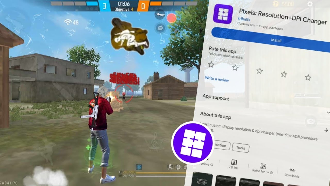 Pixel resolution + dpi changer FF (ob45) update - YouTube