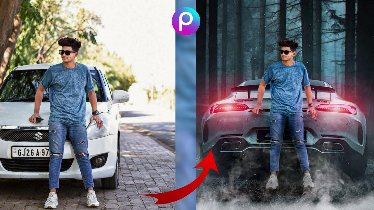 picsart car photo editing/best background change photo editing - YouTube