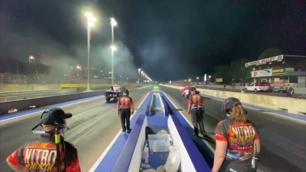 World First. Stadium Super Truck Drag Race - YouTube