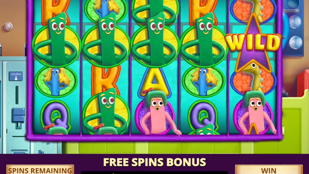 GUMBY Video Slot Casino Game with a POKEY FREE SPIN BONUS - YouTube