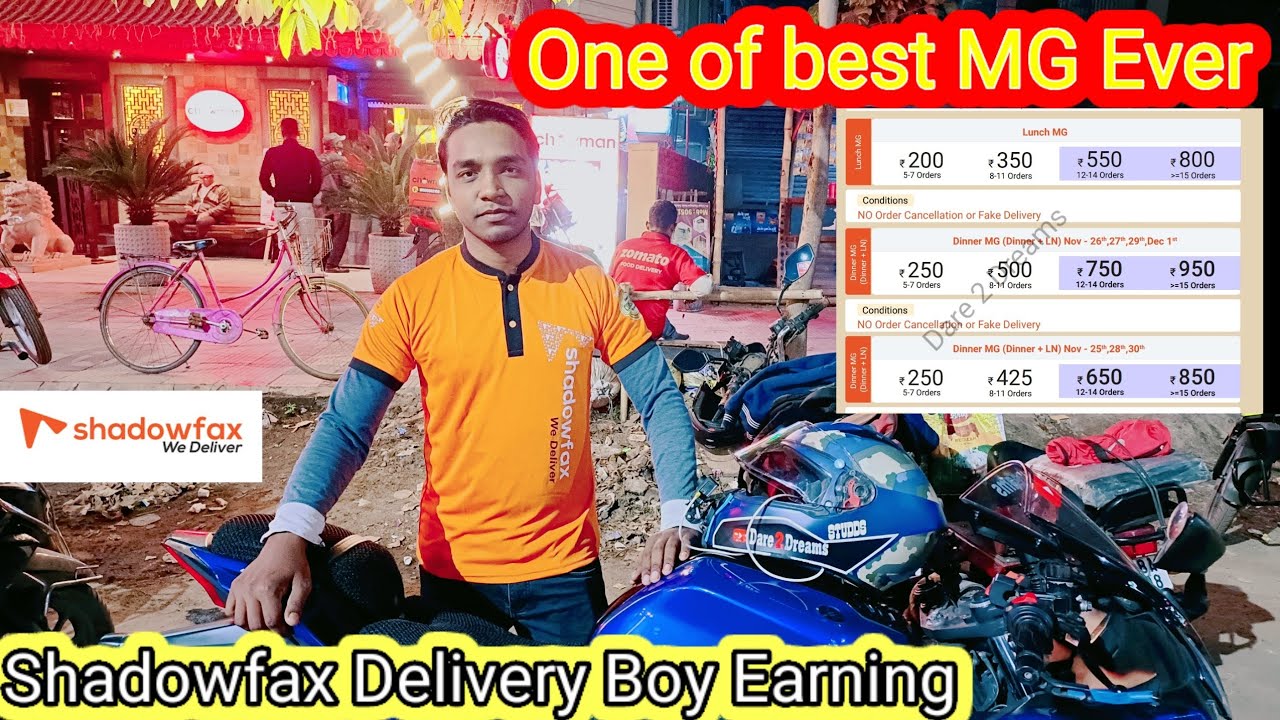Shadowfax delivery boy earning || Best part time delivery job😀👍 - YouTube