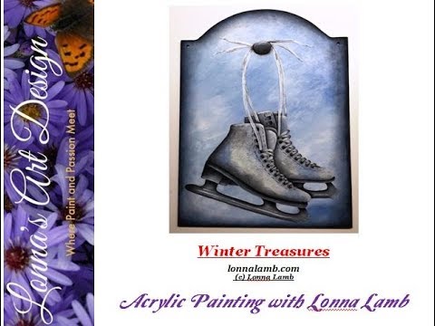 Acrylic Painting Tutorial Ice Skates - YouTube