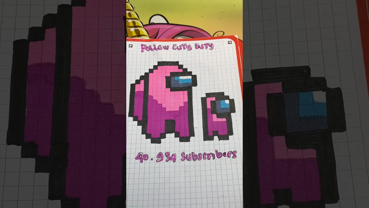 Drawing Among Us Pixel Art #pixelart #among_us #amongus #pixel #diy # ...