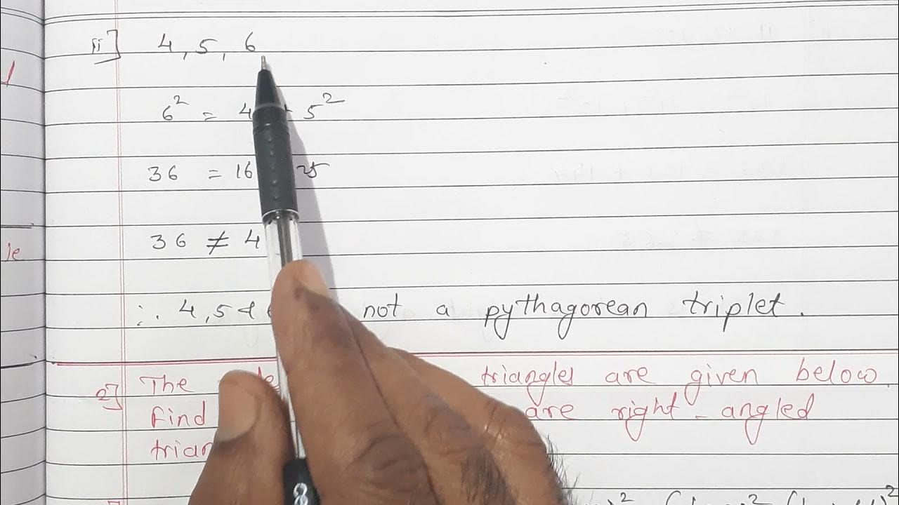 Pythagoras theorem/class 7th/chapter 13 /part 2/Pythagorean triplets - YouTube