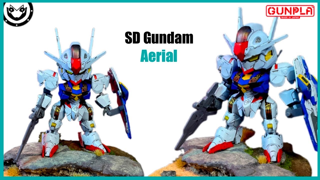 Gunpla Custom Build | SD EX-Standard GUNDAM AERIAL | HIRO Paints - YouTube