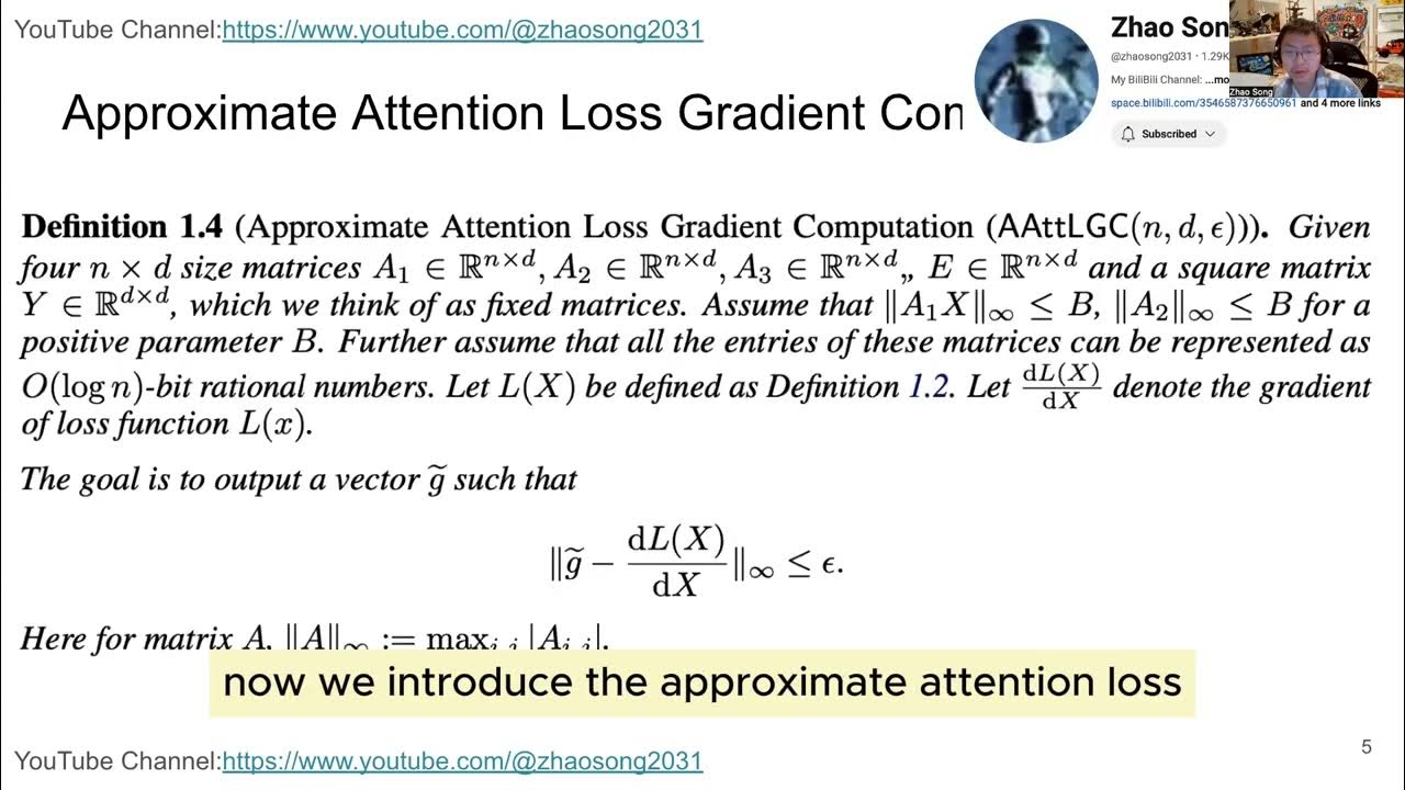 NeurIPS 2024 The 5min video of The Fine-Grained Complexity of Gradient Computation for Training ...