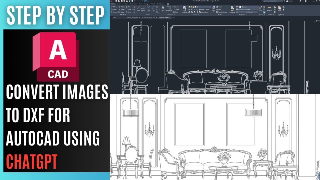 حوّل الصور إلى DXF لأوتوكاد #autocad بسهولة باستخدام ChatGPT - YouTube
