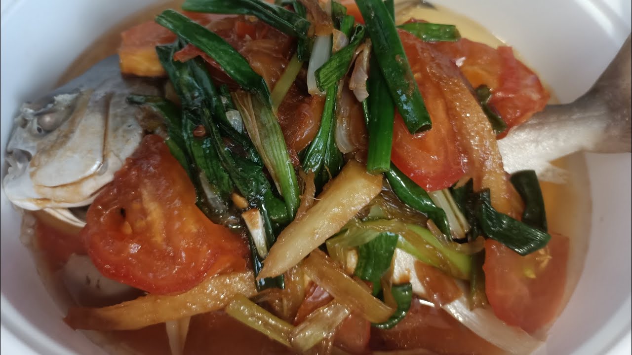 Steamed Golden Pomfret Fish #asmr - YouTube