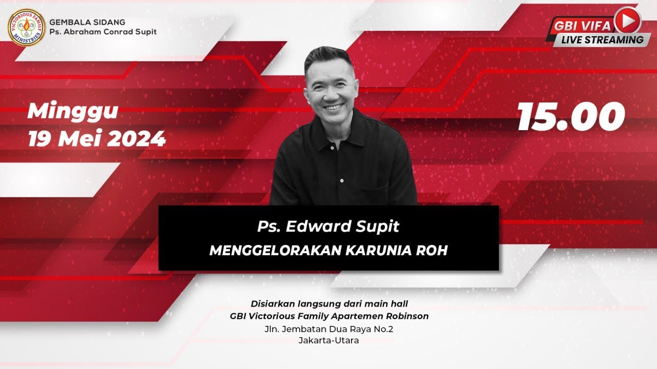 Ibadah Live Streaming GBI VIFA | Ps. Edward Supit | Apt.Robinson | 19 ...