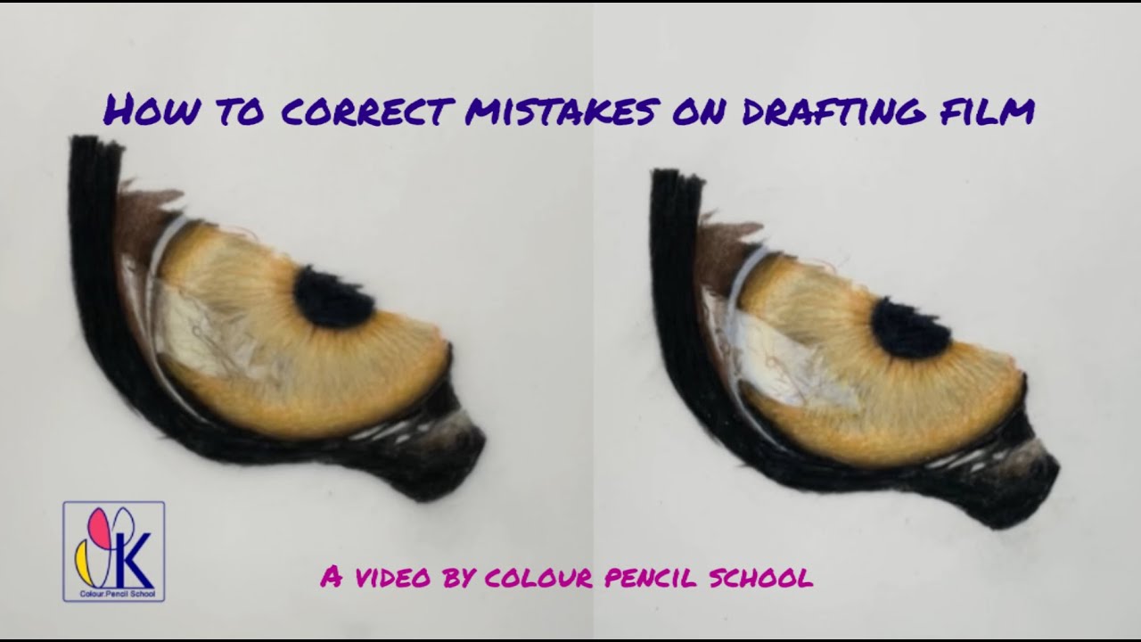 How to correct colour pencil drawing mistakes on drafting film using a ...
