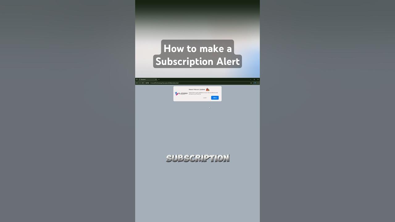 Subscription Alert Notification for an e-commerce website | HTML CSS & JS | Code Glitchers | # ...