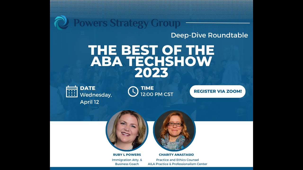 PSG Deep-Dive RoundTable: Best Of The ABA TECHSHOW 2023 with Charity Anastasio - YouTube