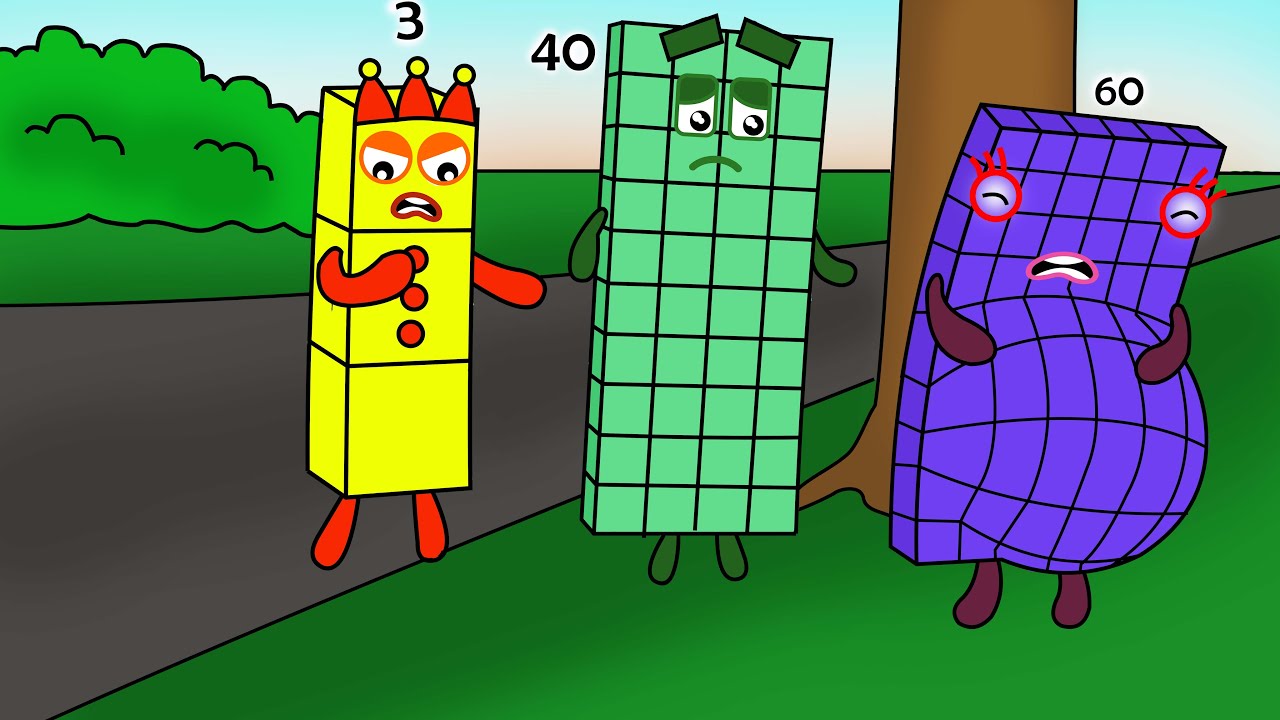 Numberblocks 3 and NB 40 Find 60 and Ask Him to Come Home ...