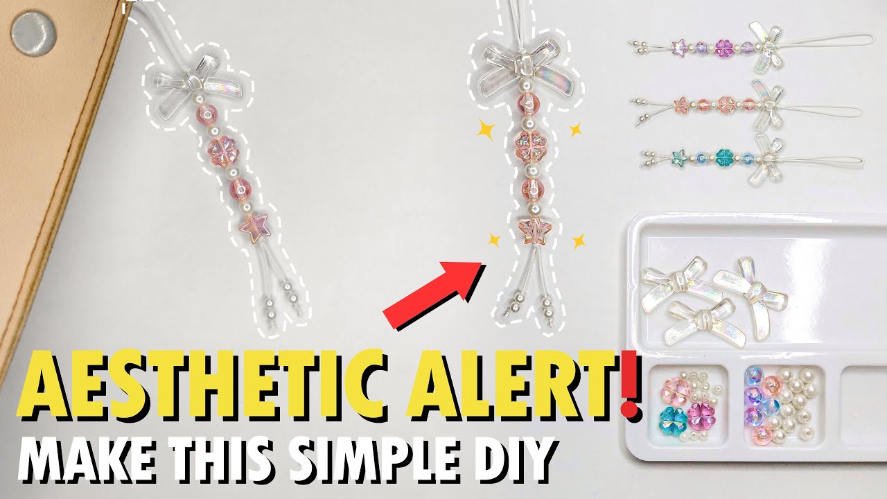 DIY Simple Phone Strap – Cute & Minimal Beaded Phone Charm! - YouTube