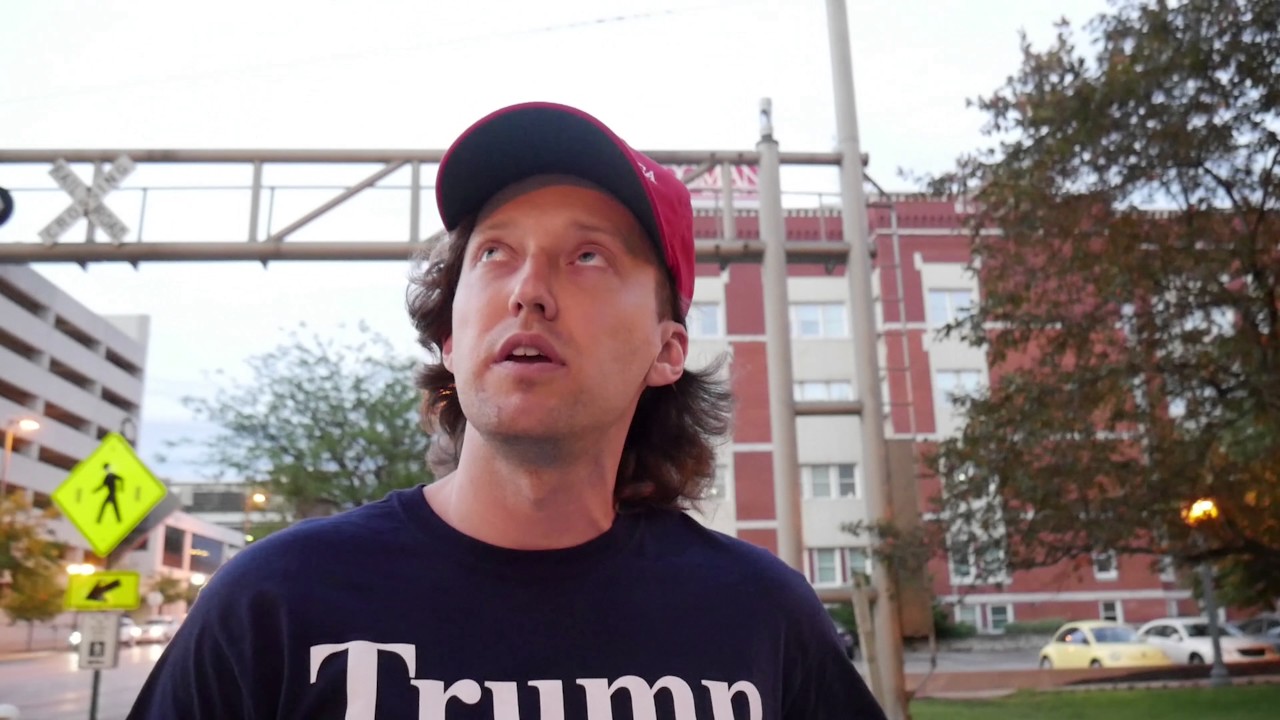 Trump supporter flips out after interview!! (Raw footage) - YouTube