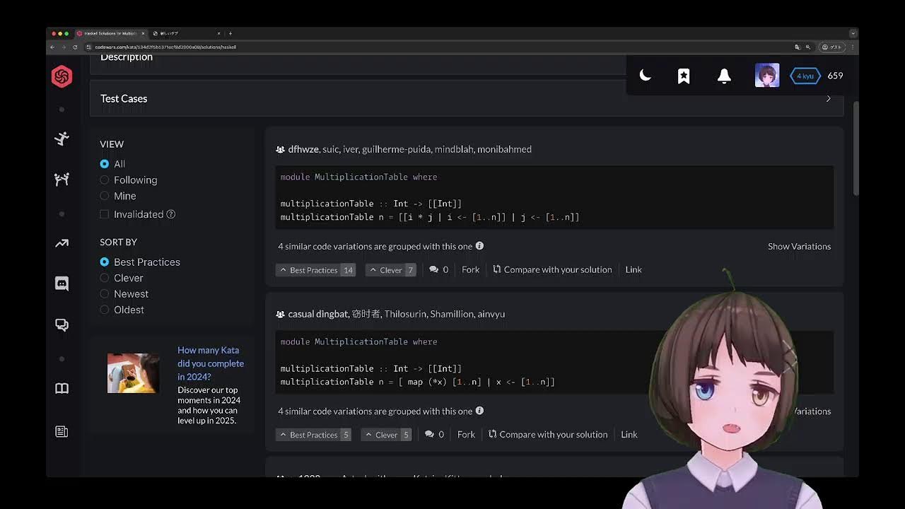 テスト配信：Haskell 初心者の Codewars!! - YouTube