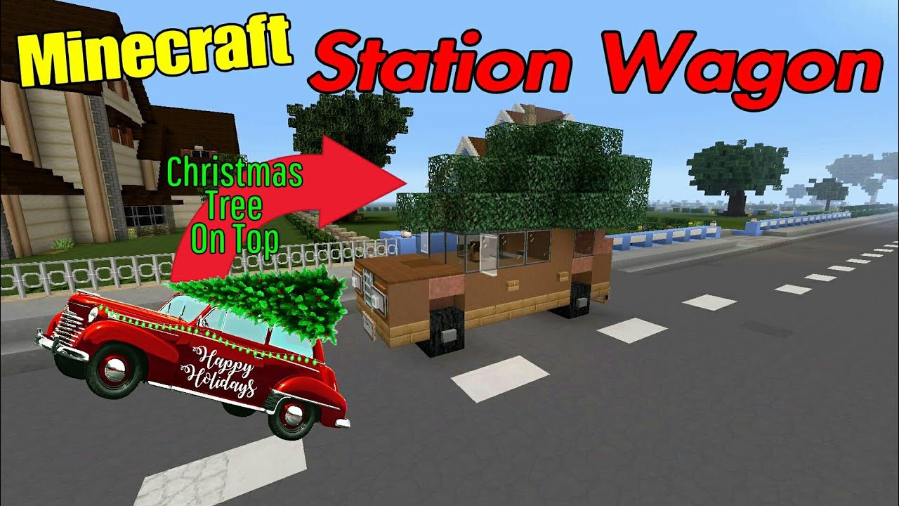 Minecraft Station Wagon With Tree On Top Tutorial - YouTube