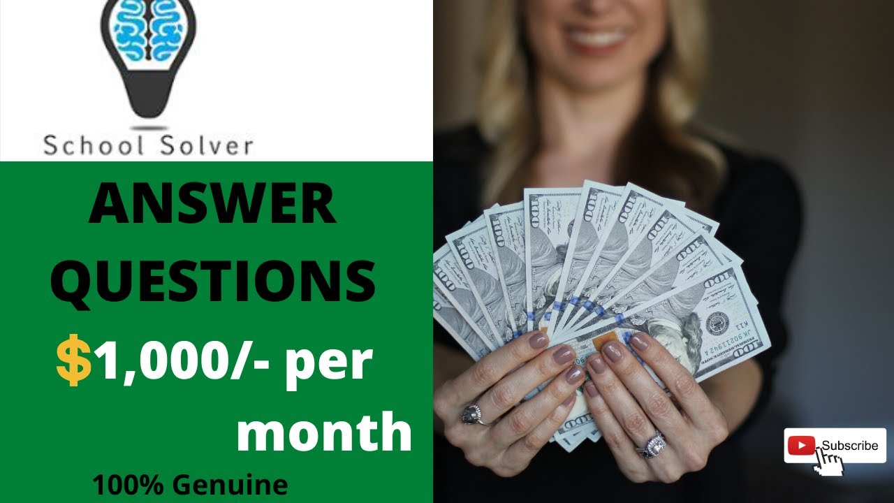 Answer Questions Earn Money $1000 | Work From Home Jobs | Part Time ...