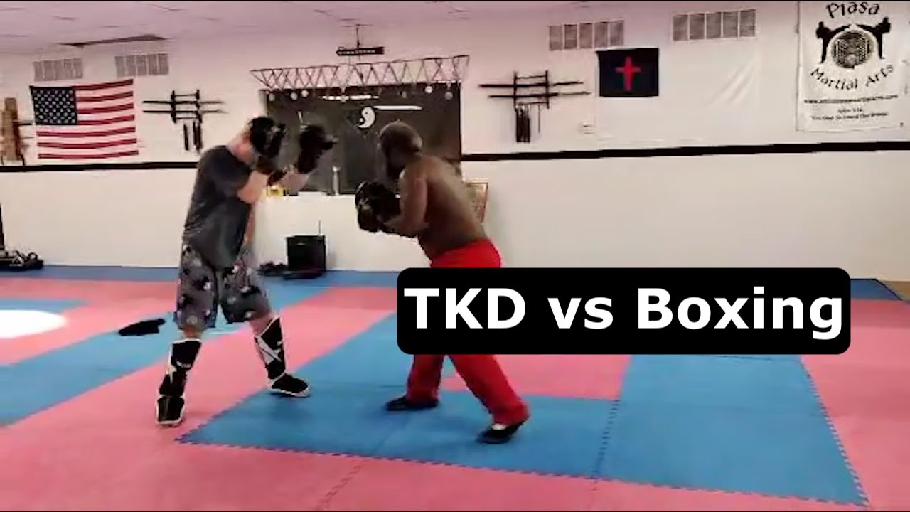Making Taekwondo Great Again - TKD Coach And Student Spar Boxer - YouTube