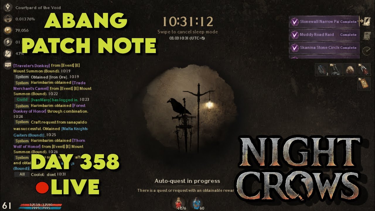 Night CROWS DAYS 358 - Abang Patch Note Kaya Grind Muna - YouTube