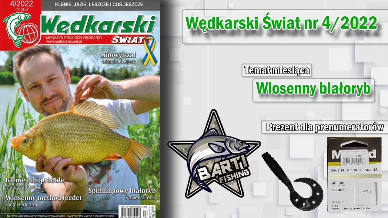 Wędkarski Świat 4/2022 - przypony Mustad Feeder oraz twister Dragon ...