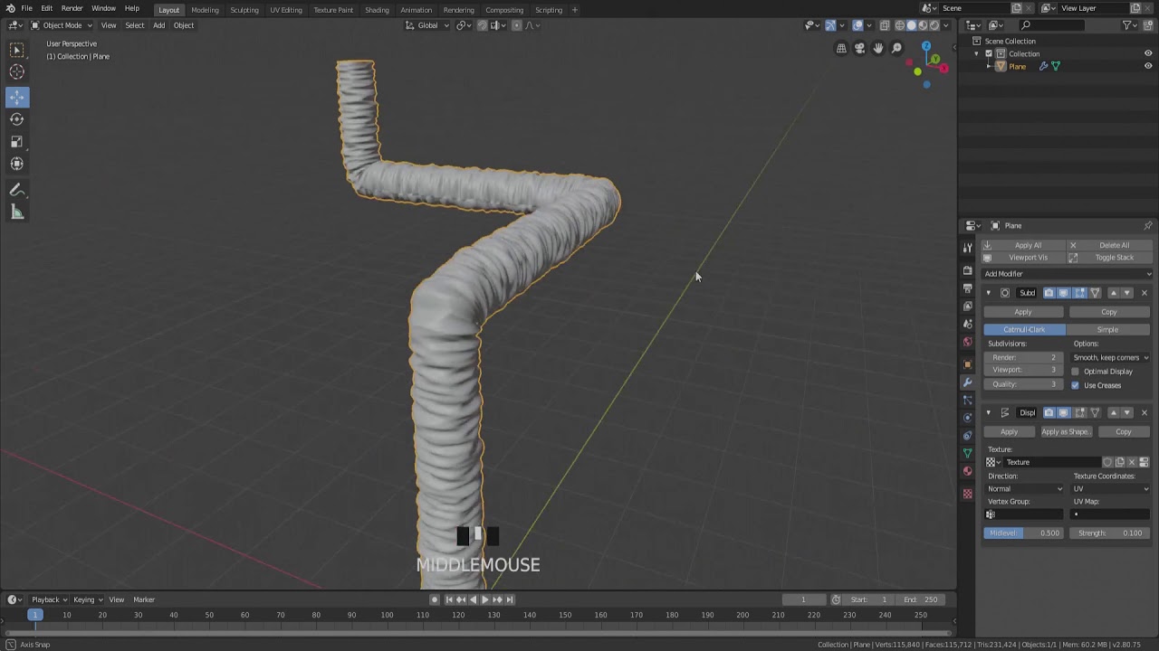 Making a pipe with folds on the corners - YouTube