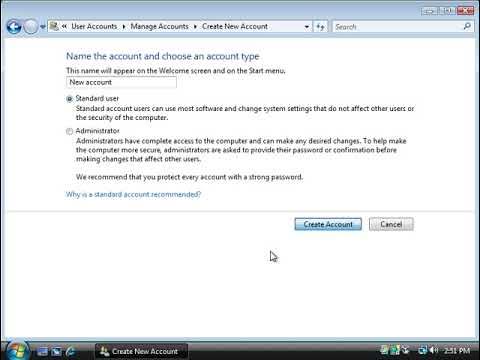 How to create and delete user accounts on Windows Vista - YouTube