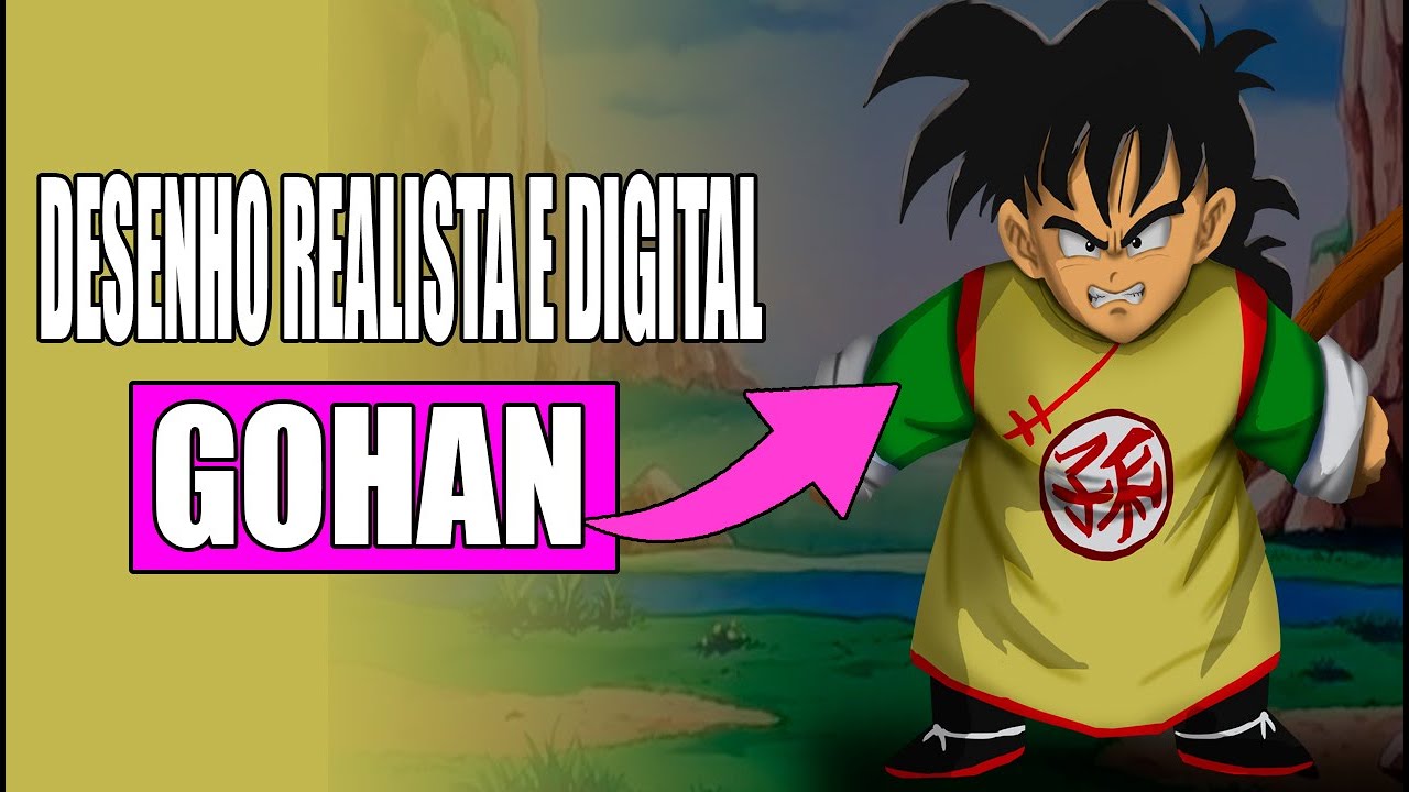 DESENHO REALISTA E DIGITAL GOHAN PEQUENO PASSO A PASSO - YouTube