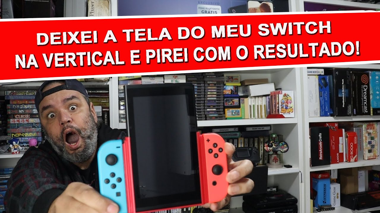 Vejam como fica TOP o Nintendo Switch com tela VERTICAL - Testei o GRIP ...
