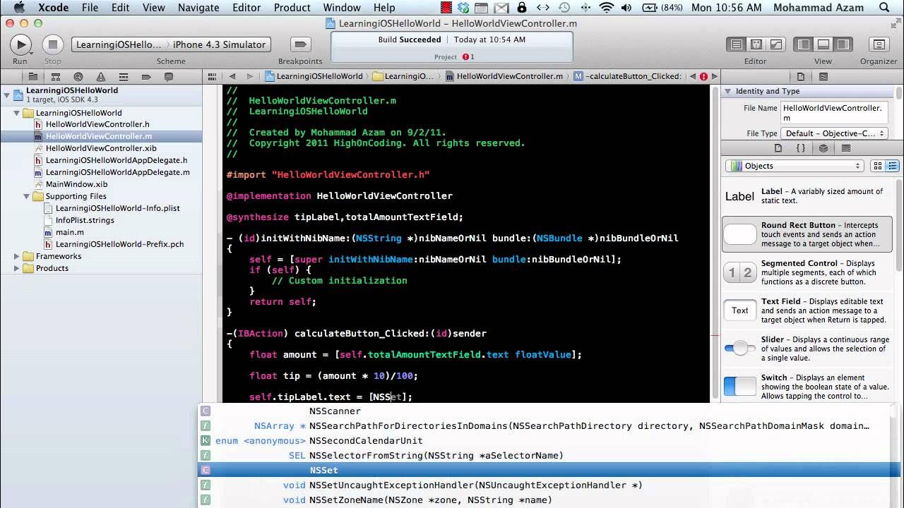 Learning iOS Development Part 7 (Tip Calculator) - YouTube