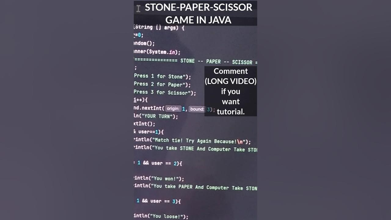 Stone - Paper - Scissor Game In Java | #java #coding #codingkanasha ...