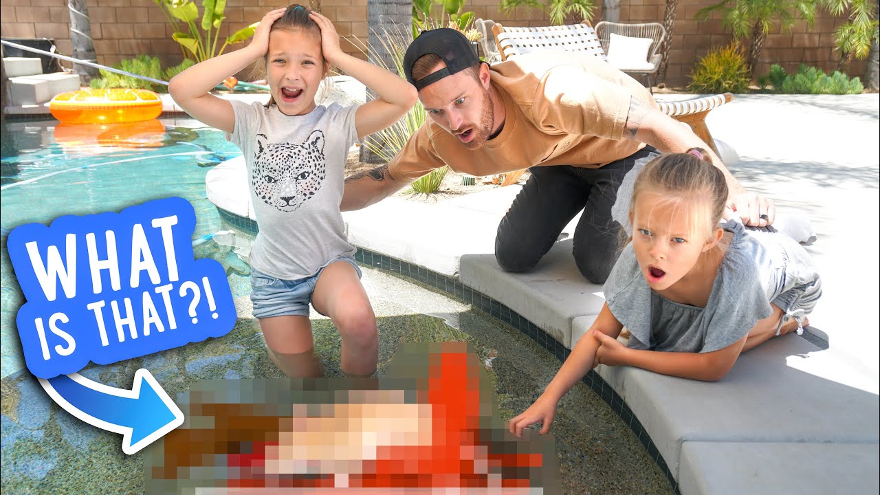 FOUND SOMETHING HORRIBLE IN OUR POOL!!! 🤭 - YouTube