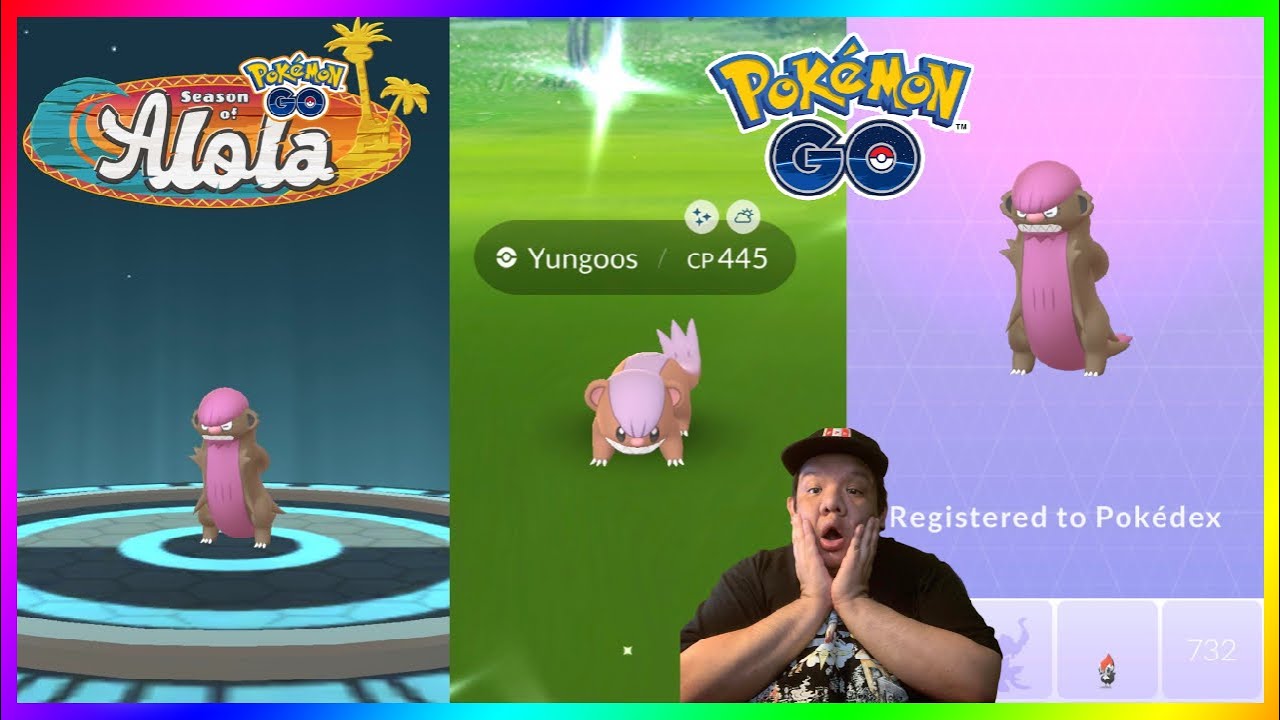EVOLVING SHINY YUNGOOS INTO SHINY GUMSHOOS IN POKEMON GO! Daytime ...