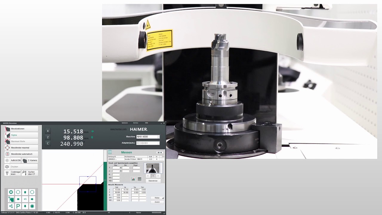 HAIMER Microset VIO linear - Automatic measurement - YouTube