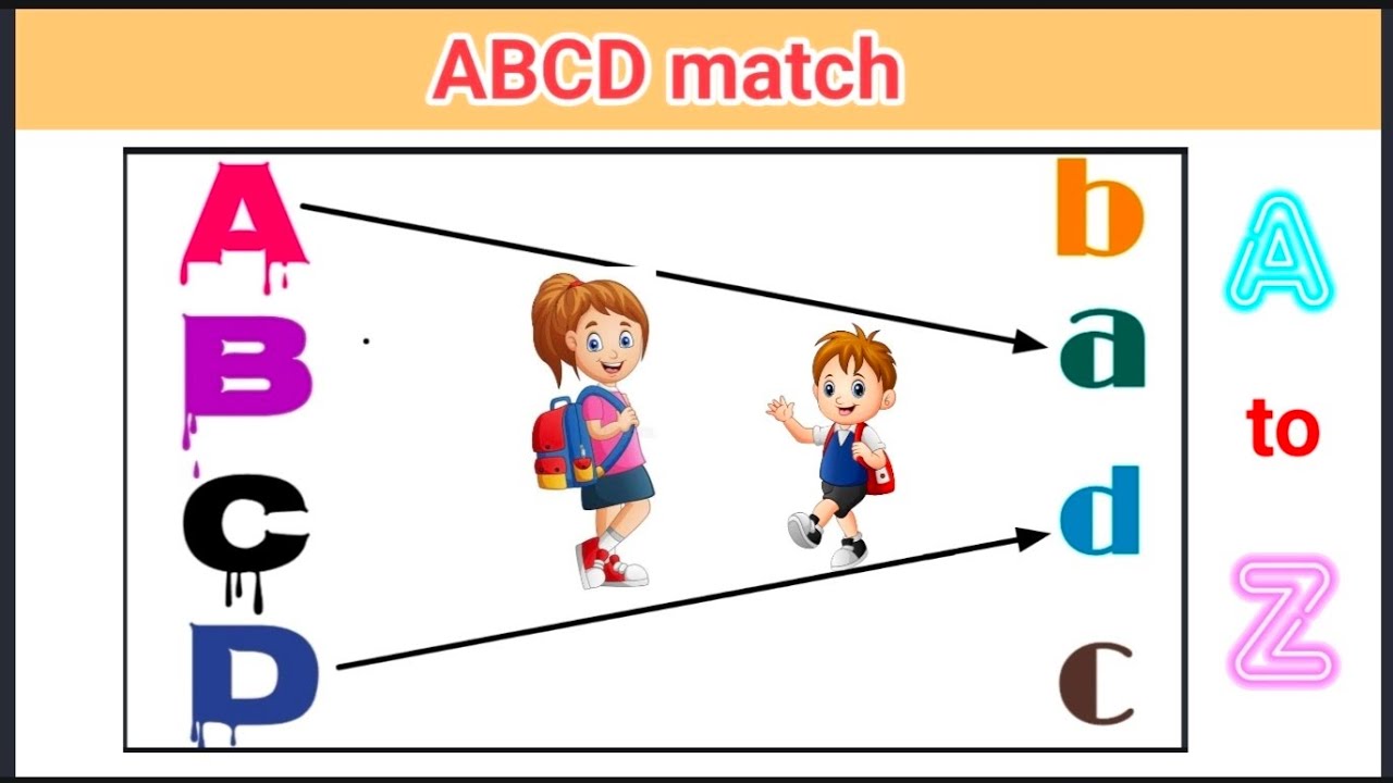 Abcd matching | abcd match | ABCD for kids | match the letter | abc ...