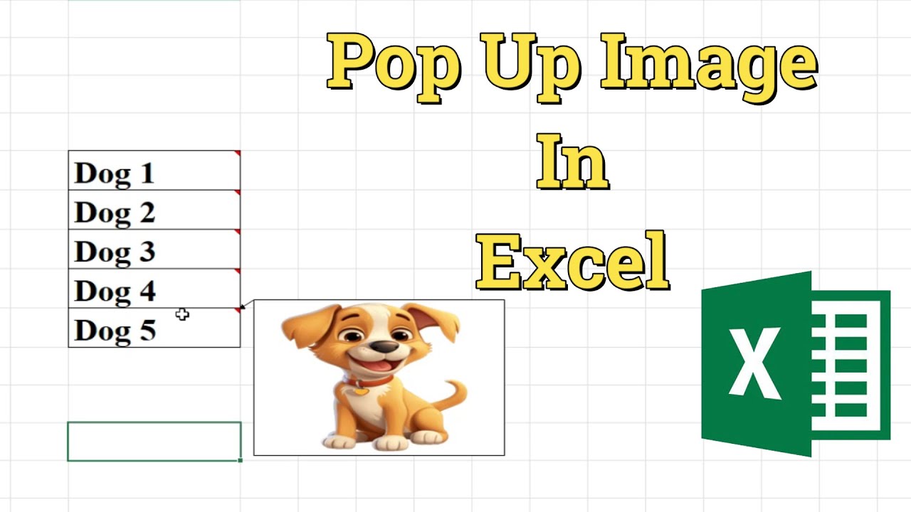Add Pop Up Image to a Cell In Excel - YouTube