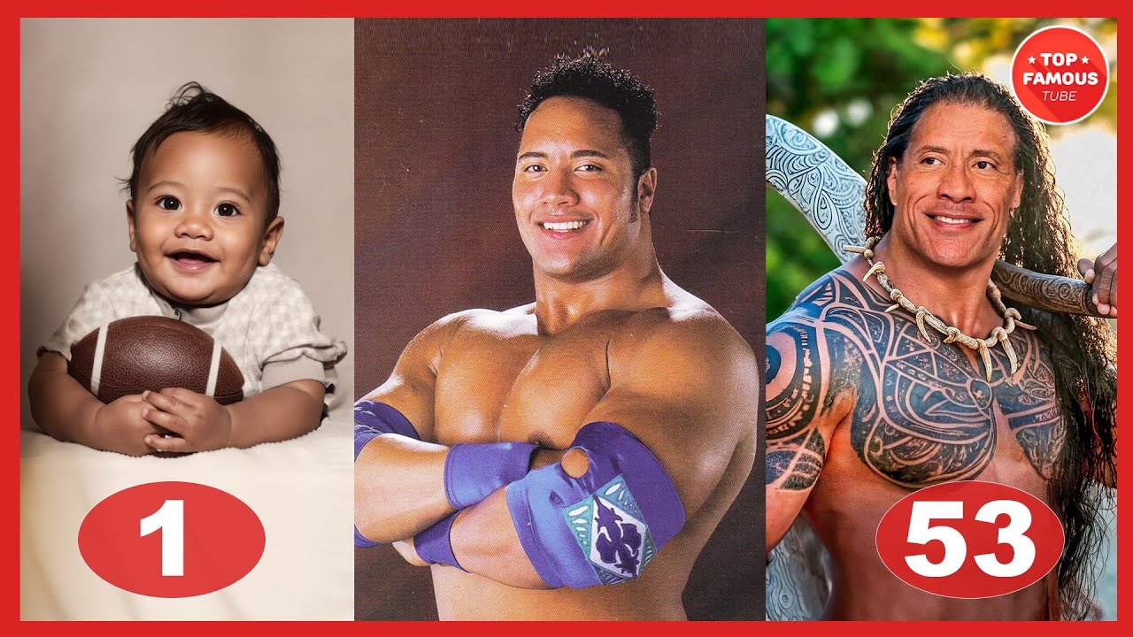 Dwayne Johnson Through the Years ⭐ Transformation From 1 to 53 Years ...