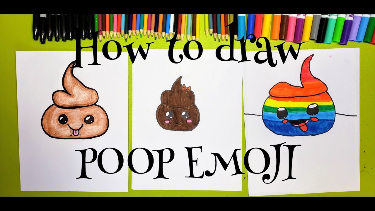 How To Draw a Poop Emoji | Step by Step | Fun | Simple Tutorial for ...