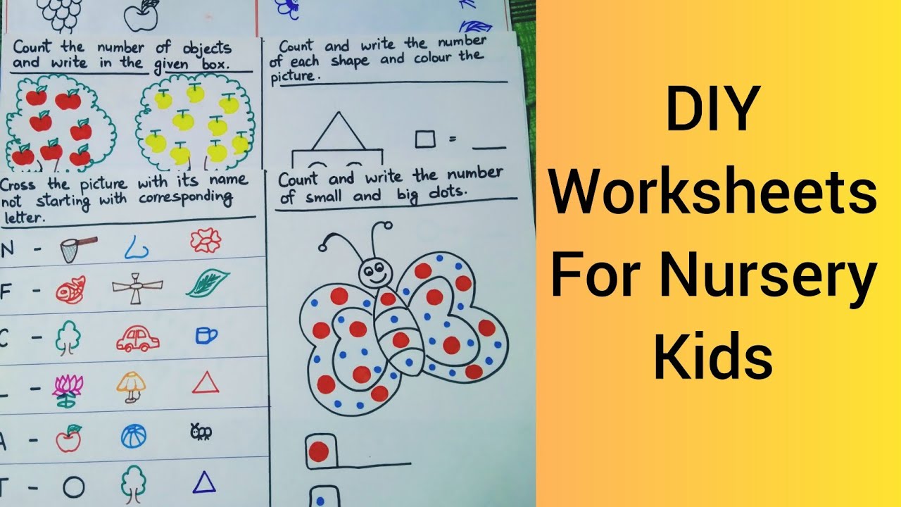 DIY Worksheets For Nursery Kids / Kindergarten Worksheets - YouTube