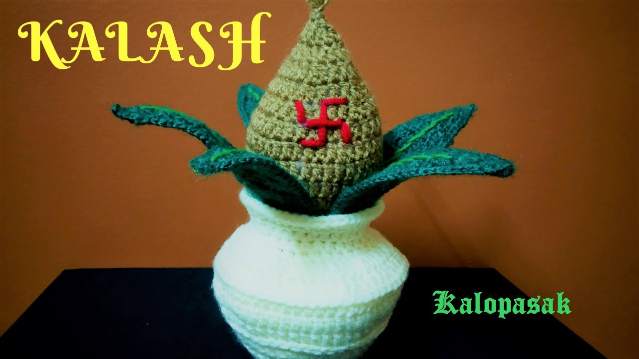 How to make Crochet Kalash Part 1 | Crochet Mangal Kalasham | Pujathali ...